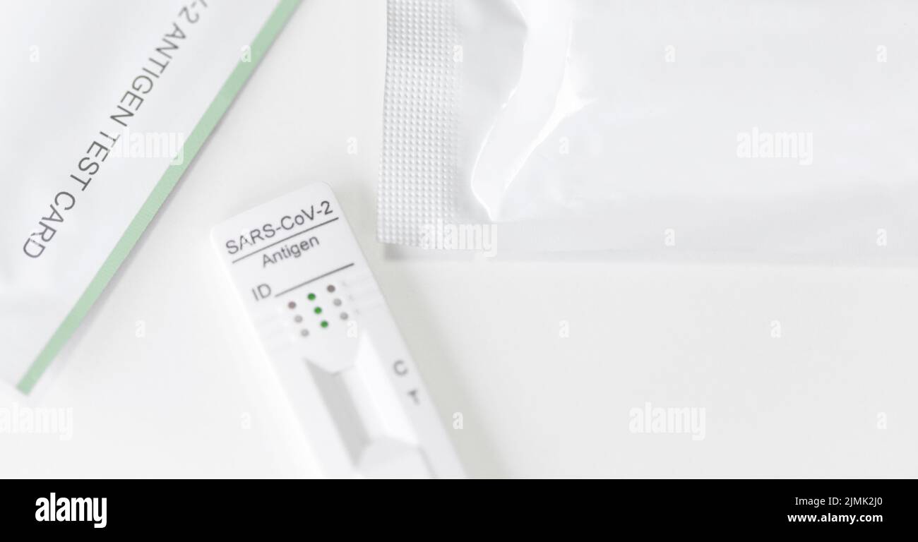 Corona virus antigen fast test. Lab card kit test for COVID-19 Stock ...