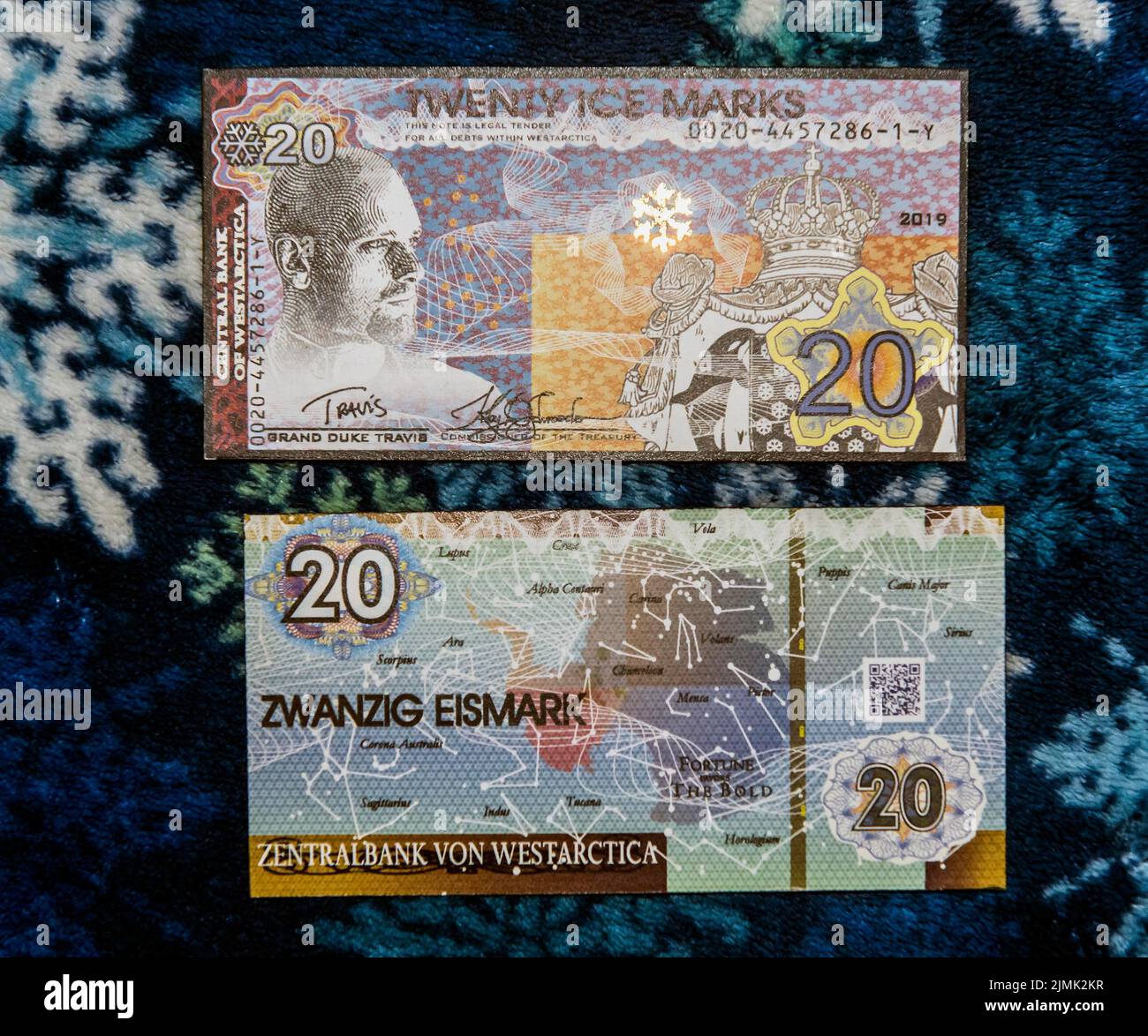 Las Vegas, Nevada, USA. 06th Aug, 2022. Currency from Westarctica on ...