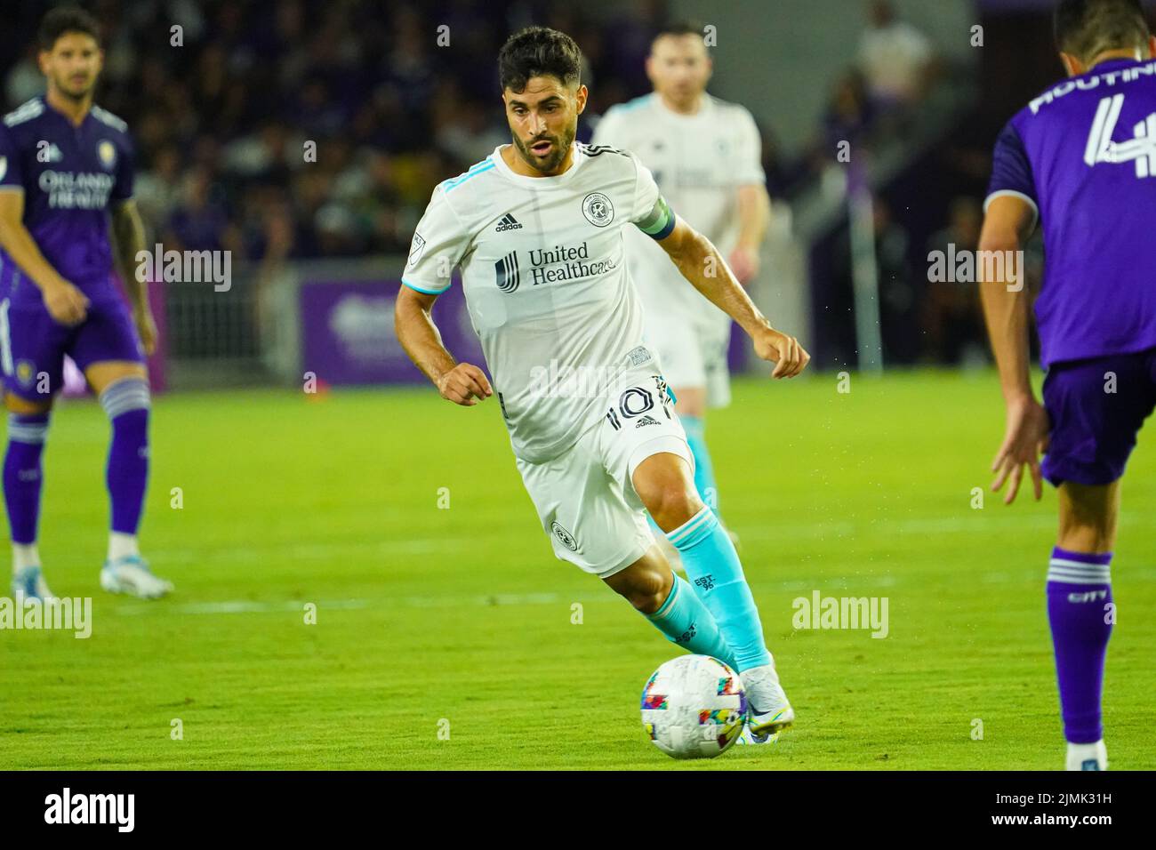 Orlando, Florida, USA, August 6, 2021, New England Revolution player ...
