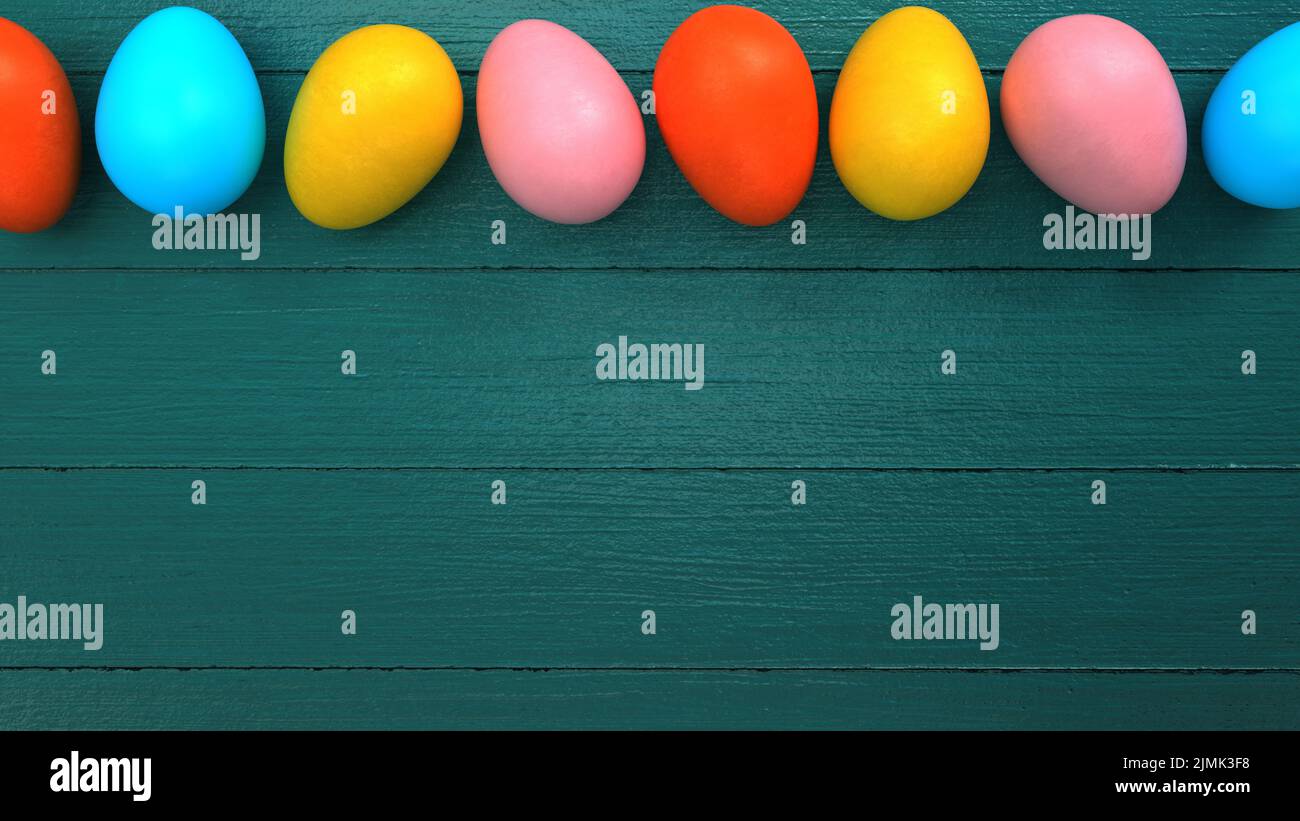 Easter Eggs On Table Stock Photo - Alamy