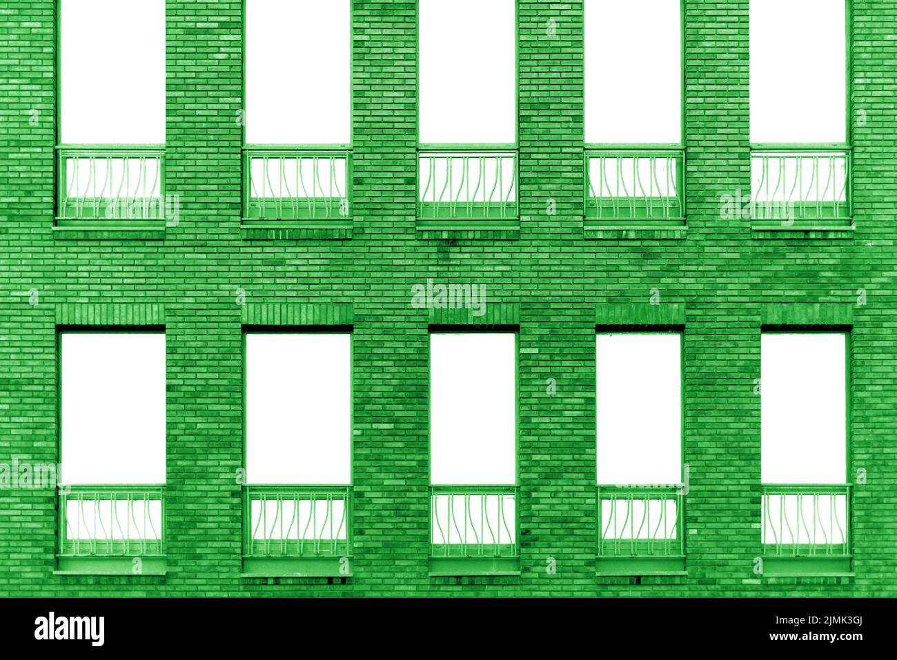 Green brick building wall. Interior of a modern loft. Background for ...