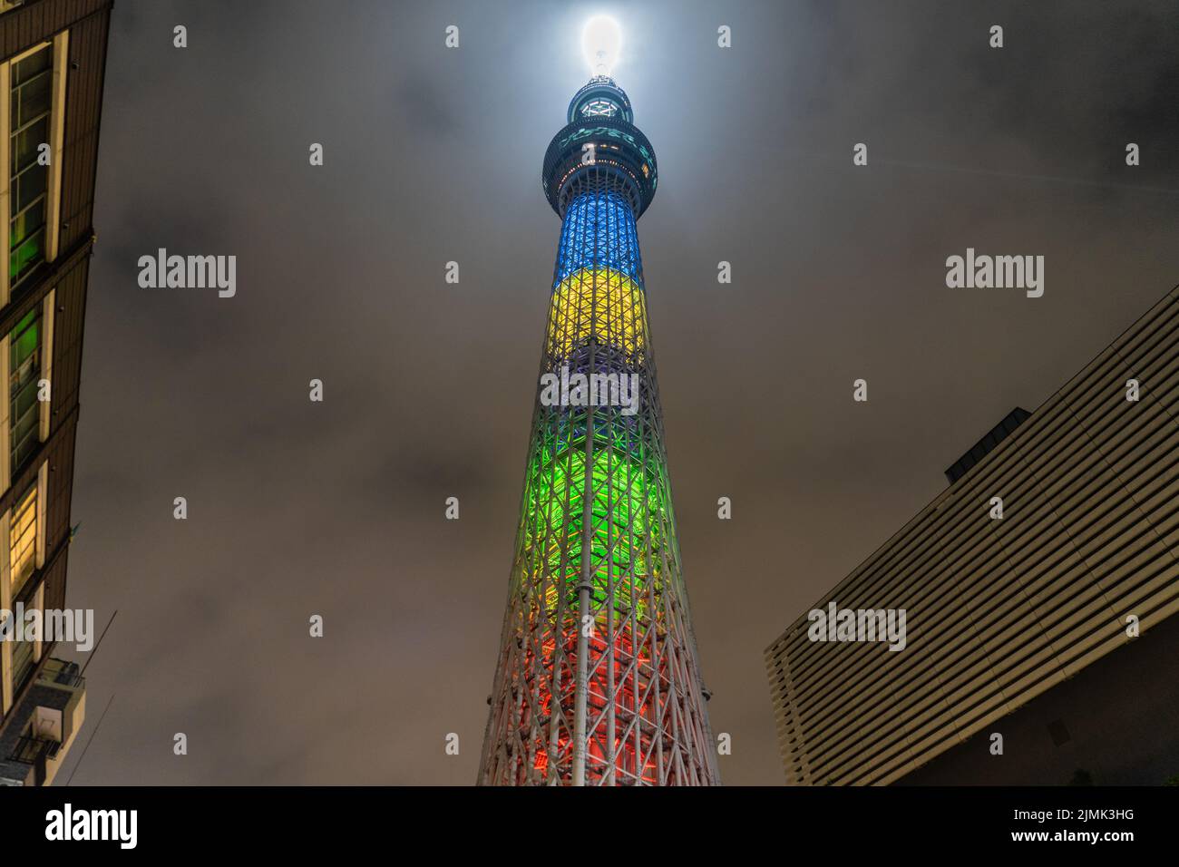 Tokyo Sky Tree of Olympic color Stock Photo - Alamy