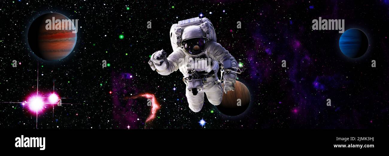 Picture of astronaut spacewalking with glowing stars . Astronaut in ...