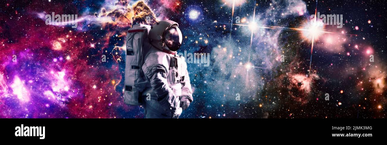 Astronaut in outer space.Cosmic art, science fiction wallpaper. Beauty ...