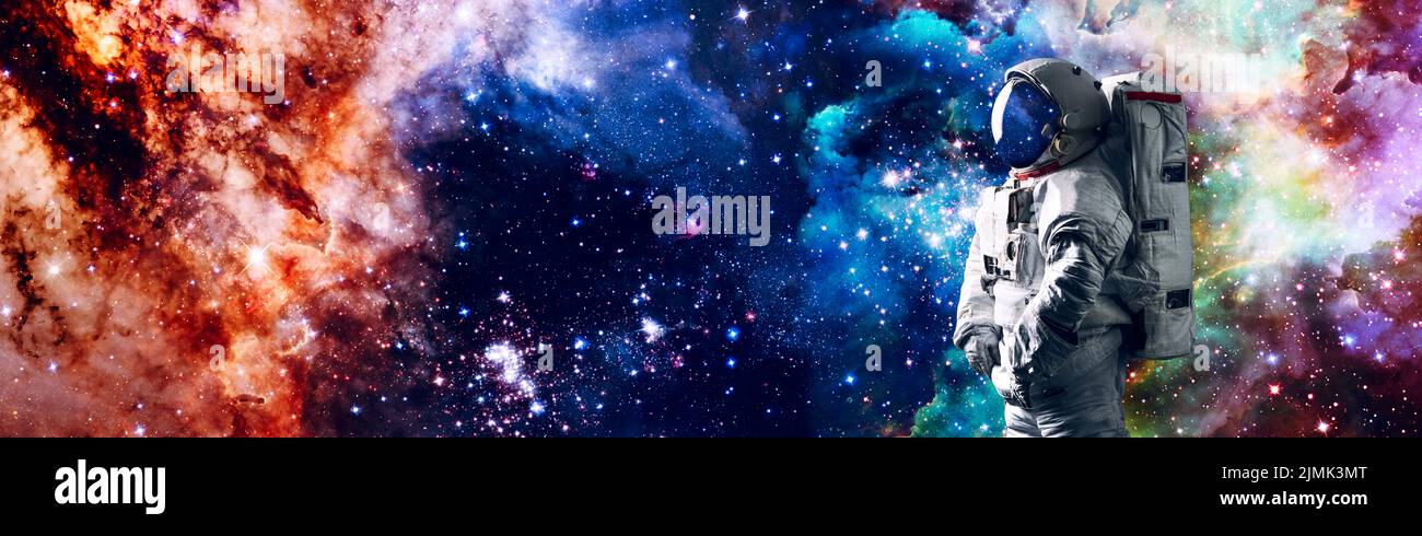 Astronaut in outer space.Cosmic art, science fiction wallpaper. Beauty ...