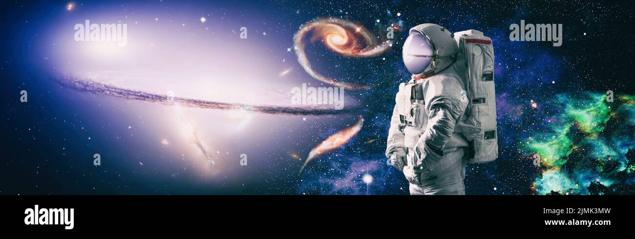 Astronaut in outer space.Cosmic art, science fiction wallpaper. Beauty ...