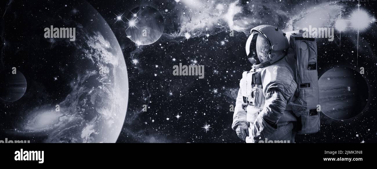 Picture of astronaut spacewalking with glowing stars . Astronaut in ...
