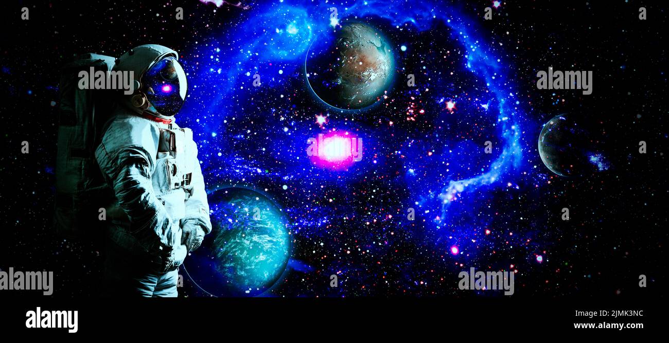 Picture of astronaut spacewalking with glowing stars . Astronaut in ...