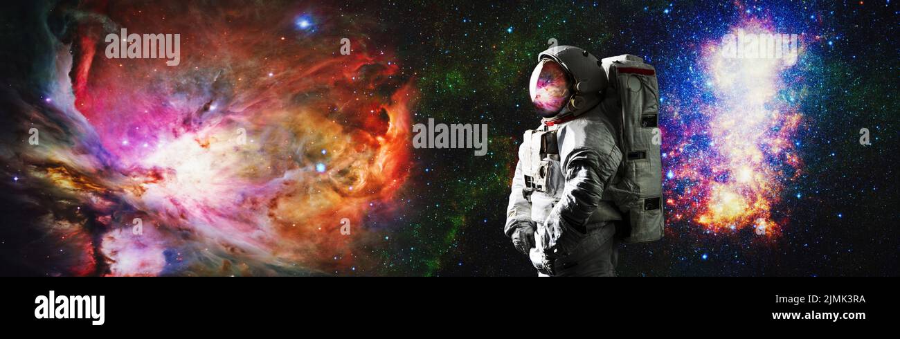 Astronaut in outer space.Cosmic art, science fiction wallpaper. Beauty ...