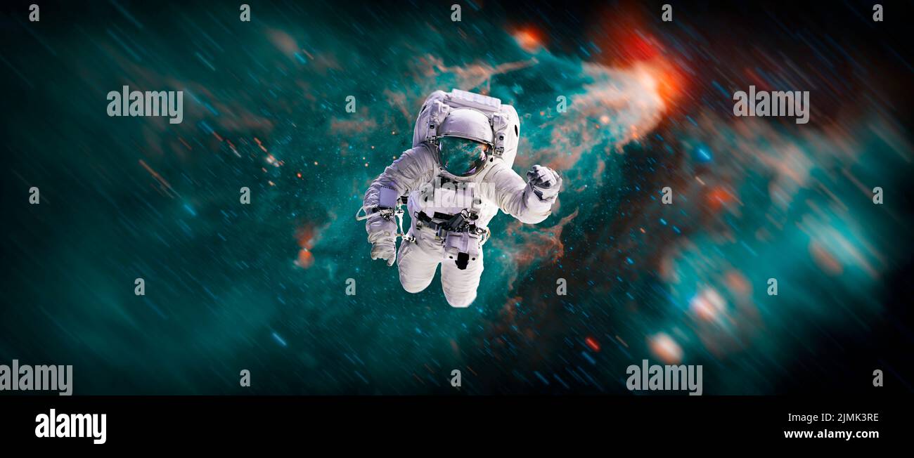 Picture of astronaut spacewalking with glowing stars . Astronaut in ...