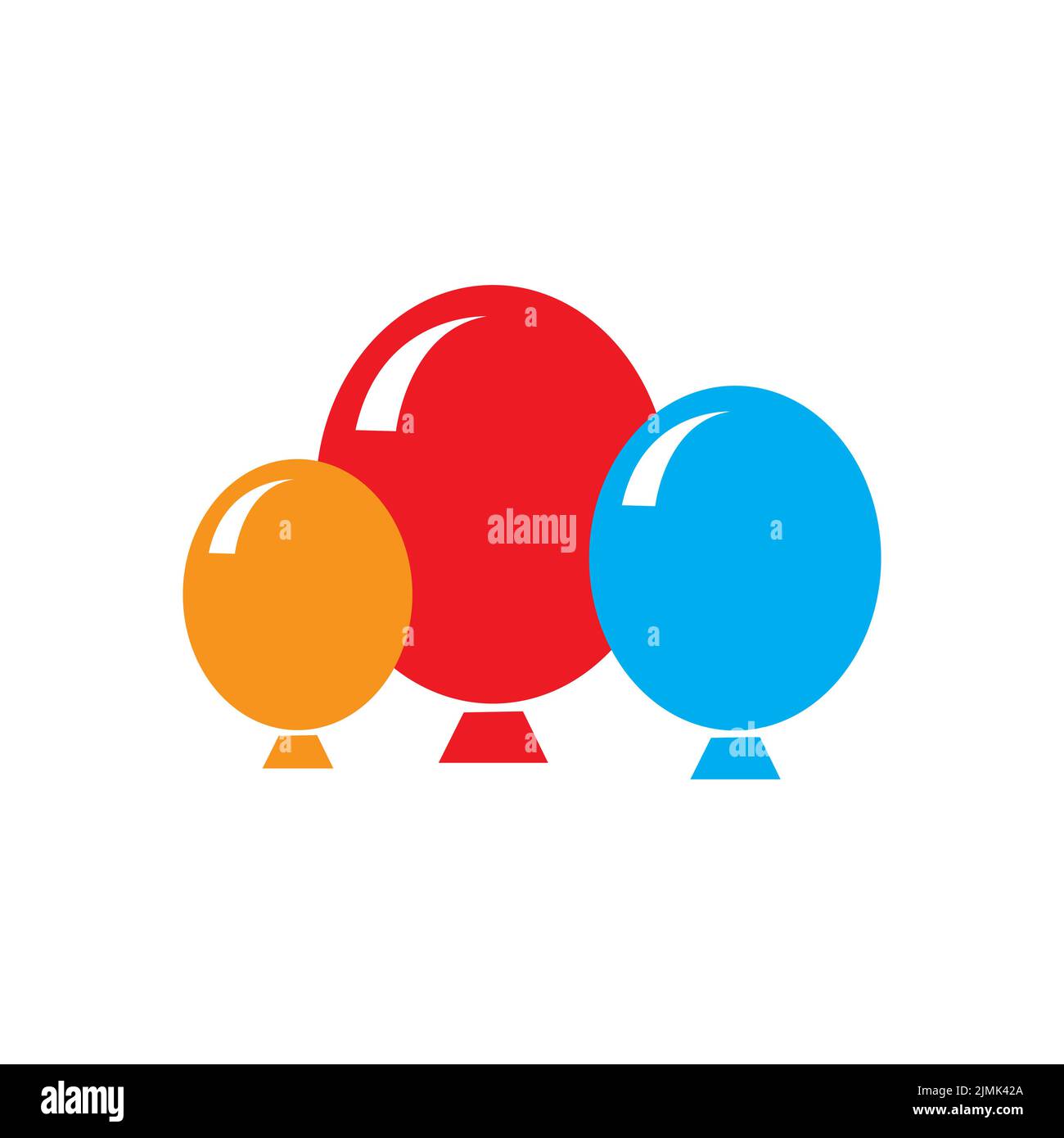 colorful children's hot air balloon logo template vector icon Stock ...