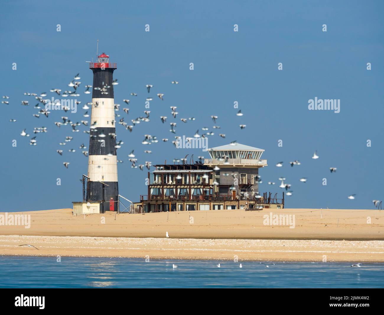 The lighthouse at Pelican Point Stock Photo - Alamy