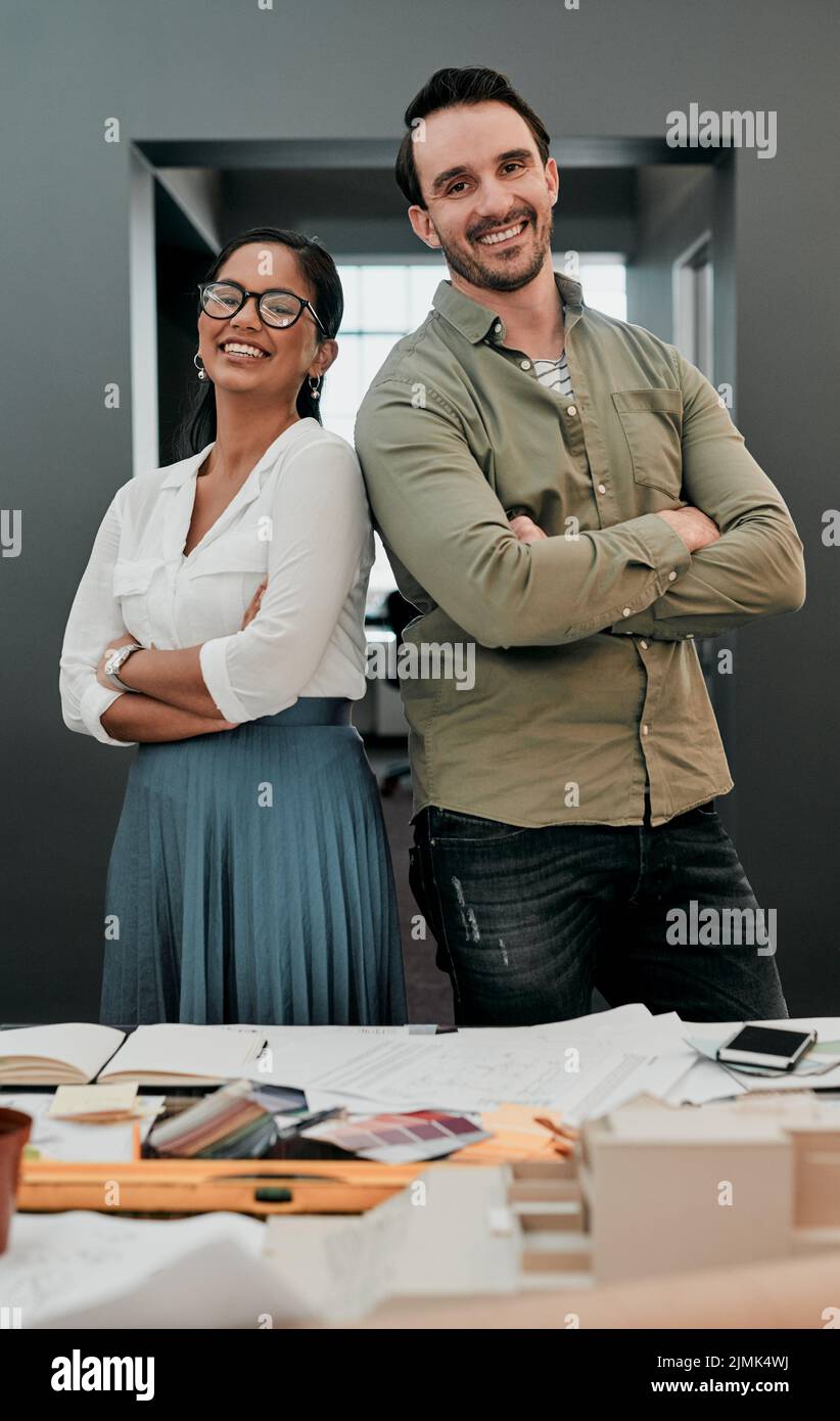 Were known for our great work. two young architects working together in ...