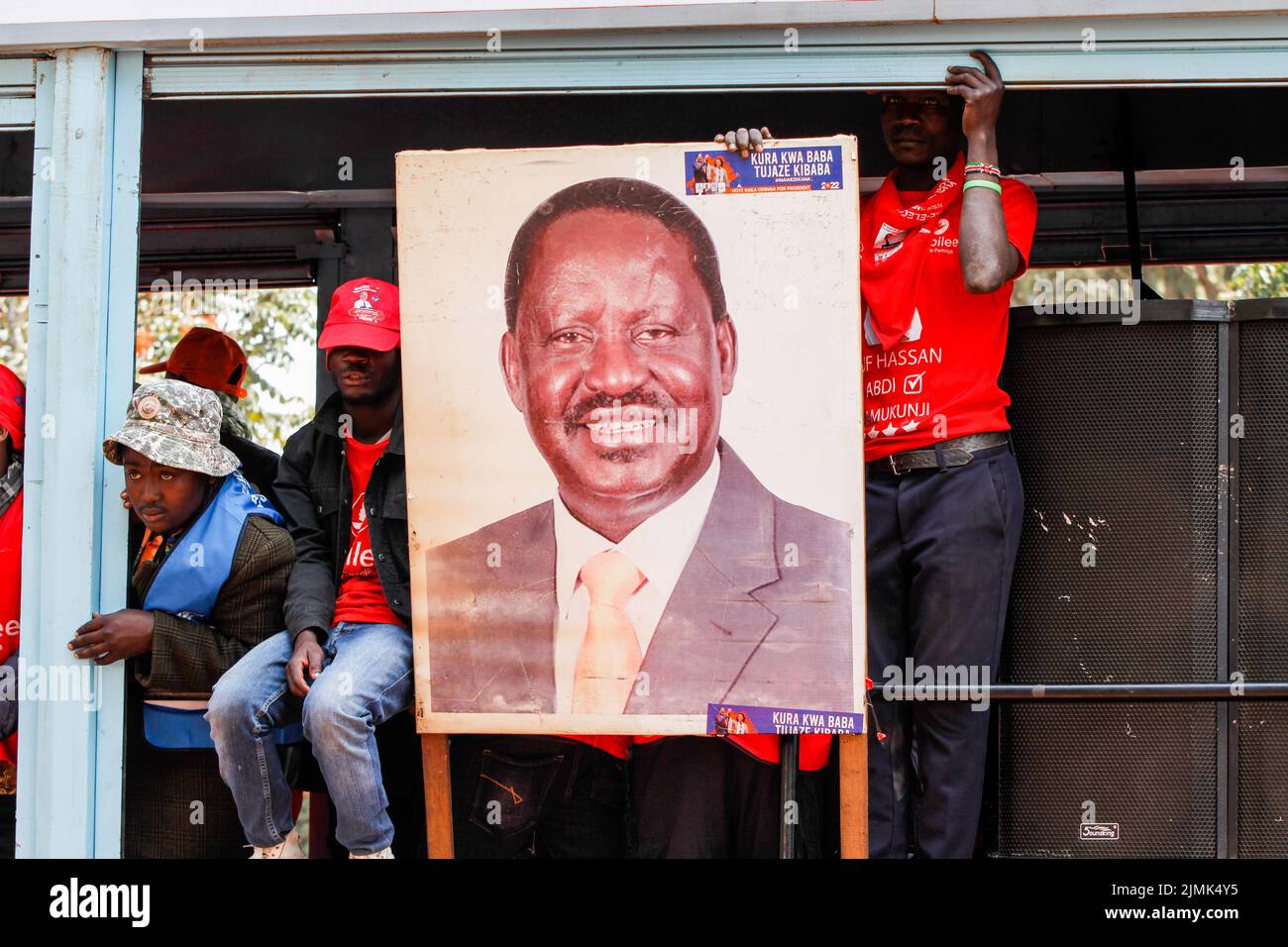 A portrait of former Kenyan Prime Minister, Raila Odinga the Azimio One ...