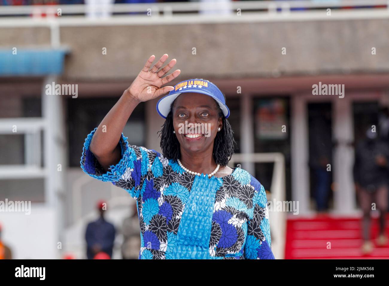 Martha Karua, the Azimio One Kenya presidential running mate, greets ...