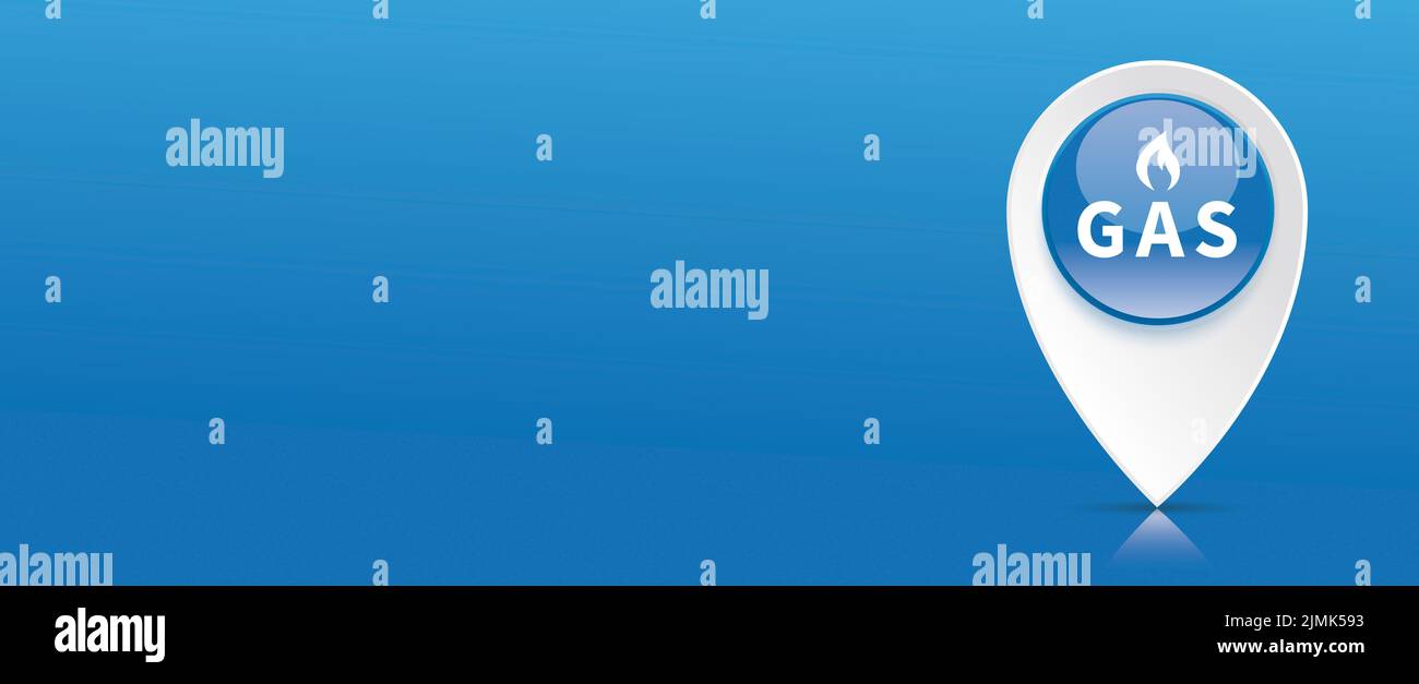 Gas Pump Position Marker Blue Header Stock Photo - Alamy