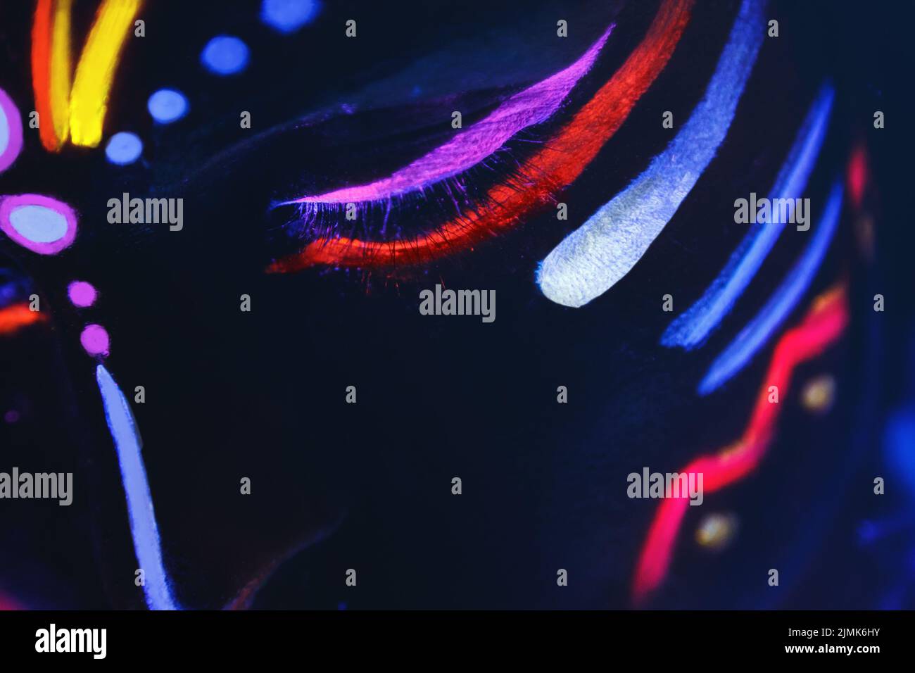 Model in image of Native american with neon makeup, which made of ...