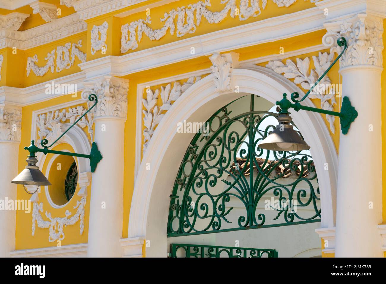 Lamppost electric view concept sky background metal lamp light pole ...