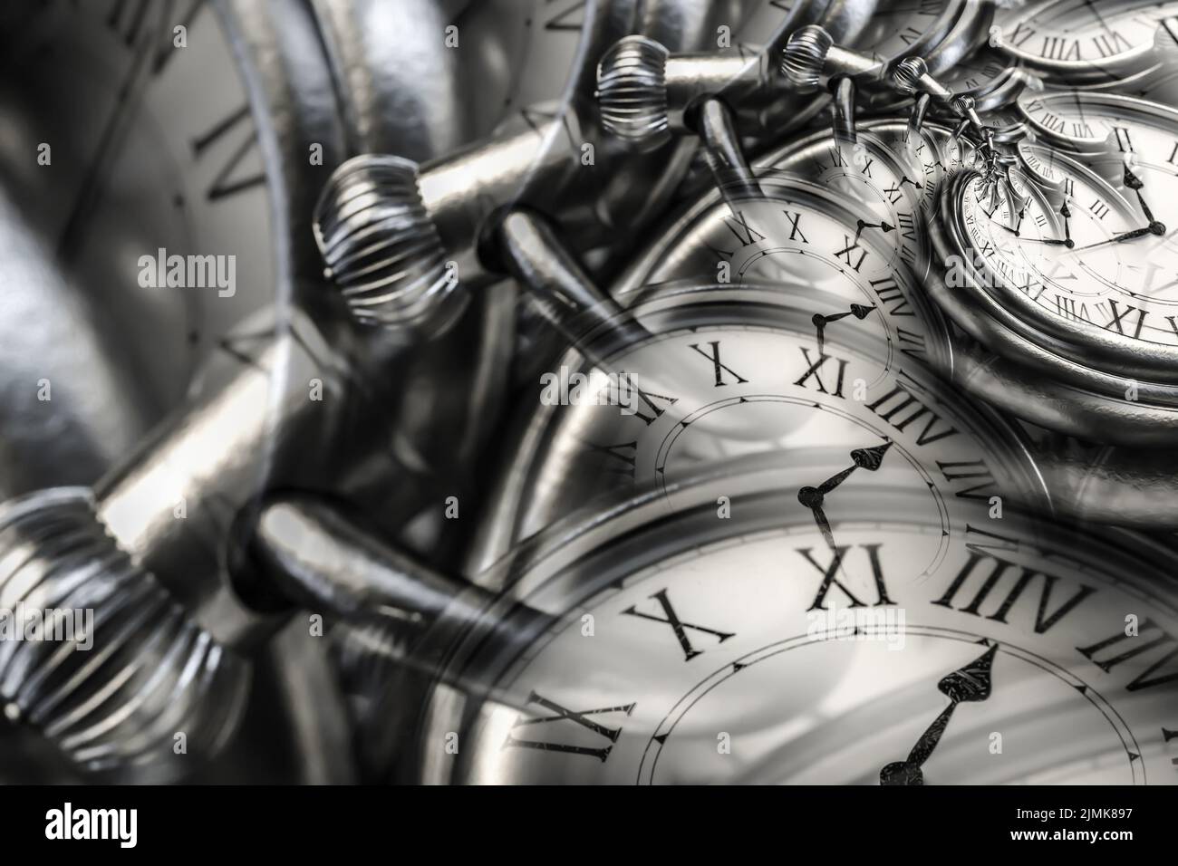 Droste effect background with infinite clock spiral. Abstract design ...