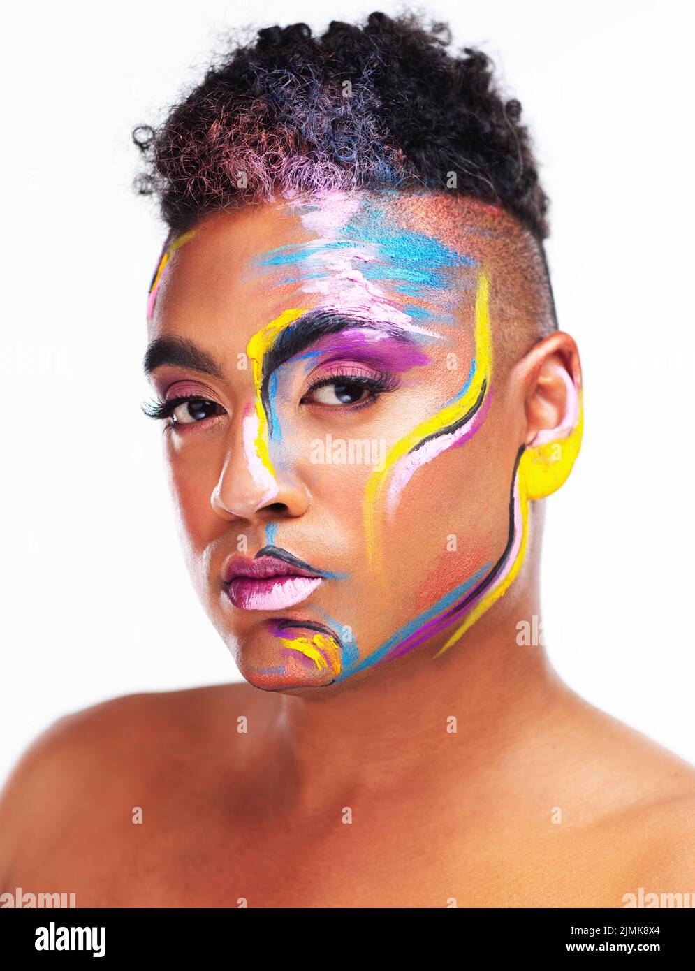 Let your true colors shine through. Portrait of a gender fluid young ...