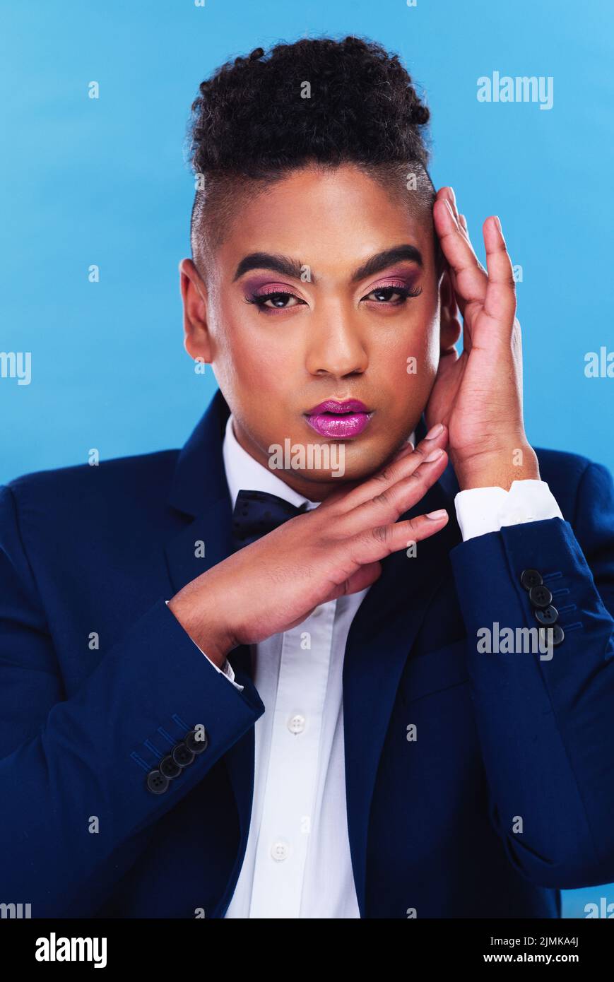 Gender is only a social construct. Portrait of a gender fluid young ...