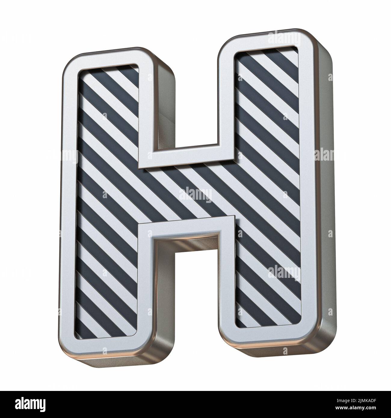 Stainless steel and black stripes font Letter H 3D Stock Photo - Alamy