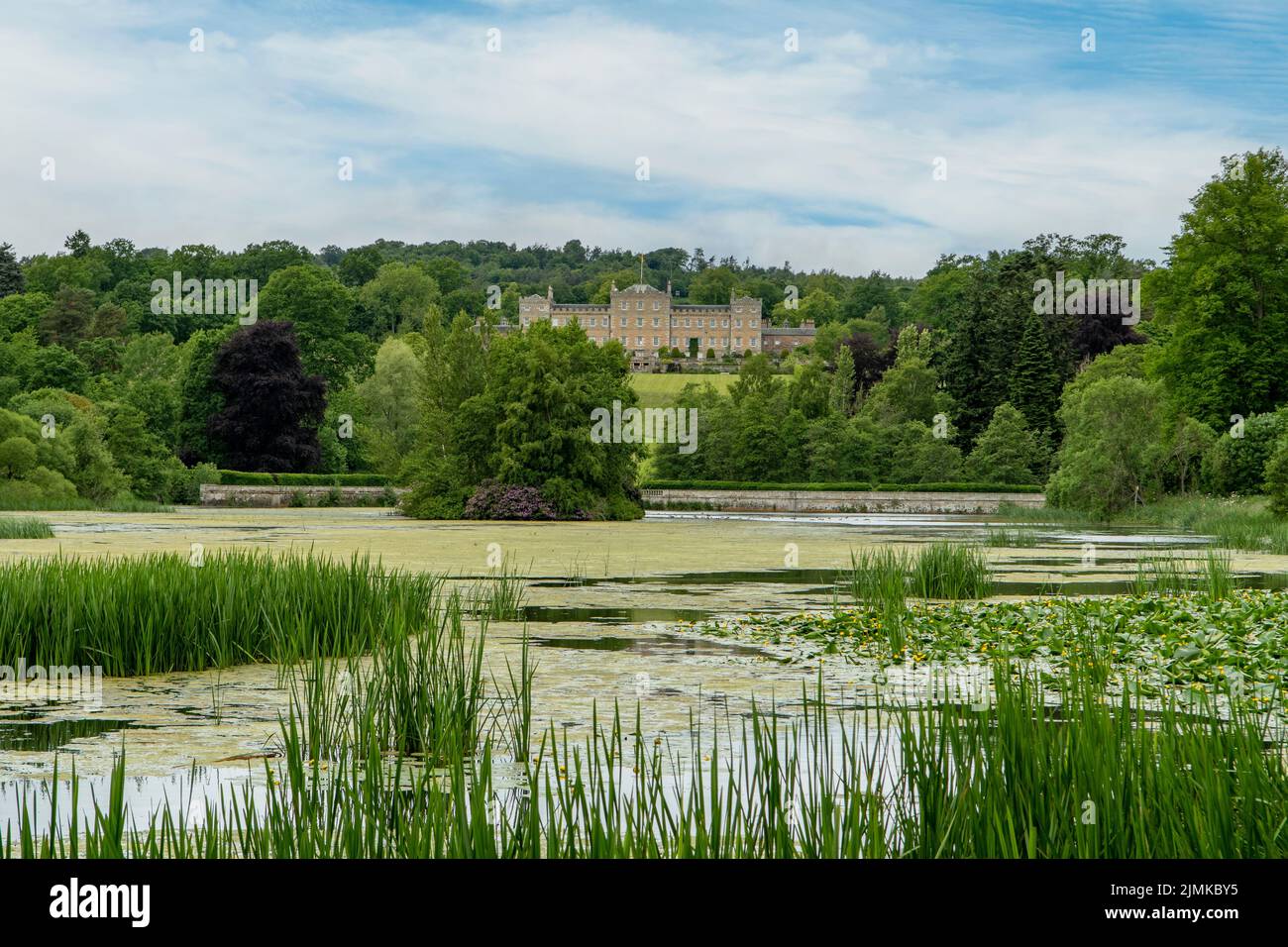 The Lake at Mellerstain House, Gordon, The Borders, Scotland Stock ...