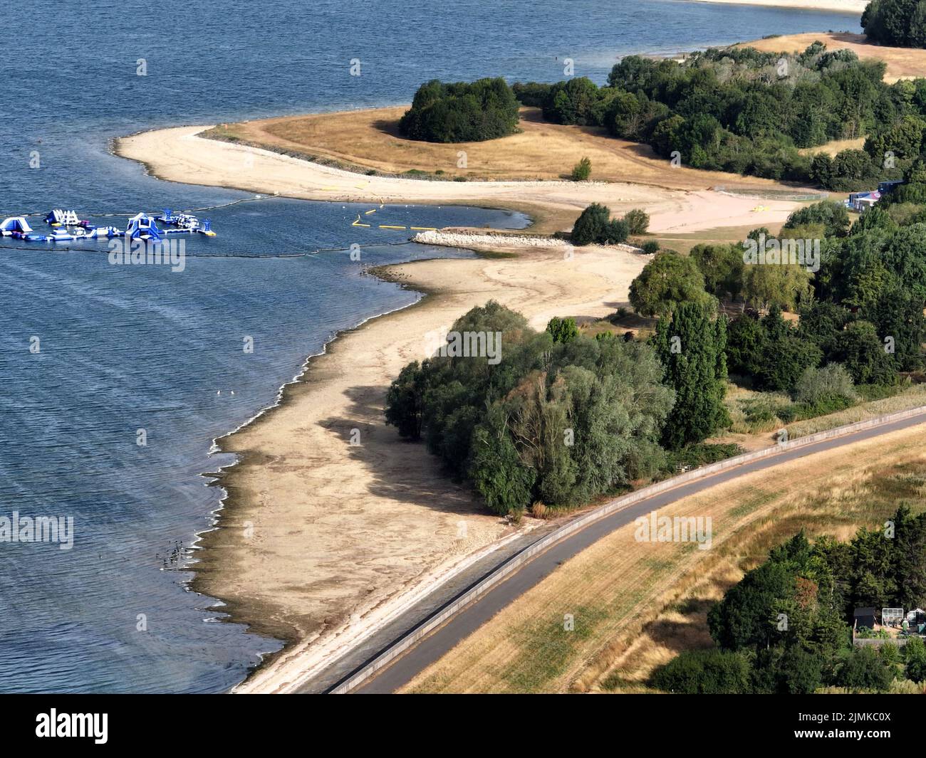 Grafham, UK. 04th Aug, 2022. Water levels are below normal at Grafham ...