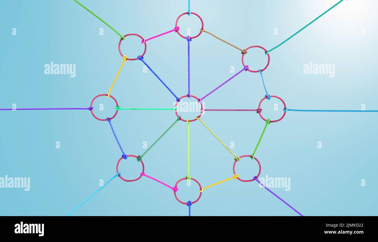 Colorful as diverse ropes connected together Stock Photo - Alamy