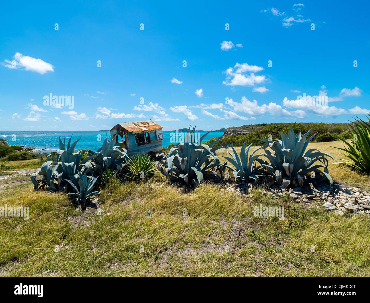 Old caravan at Indian Town Point and Devils Bridge Stock Photo - Alamy