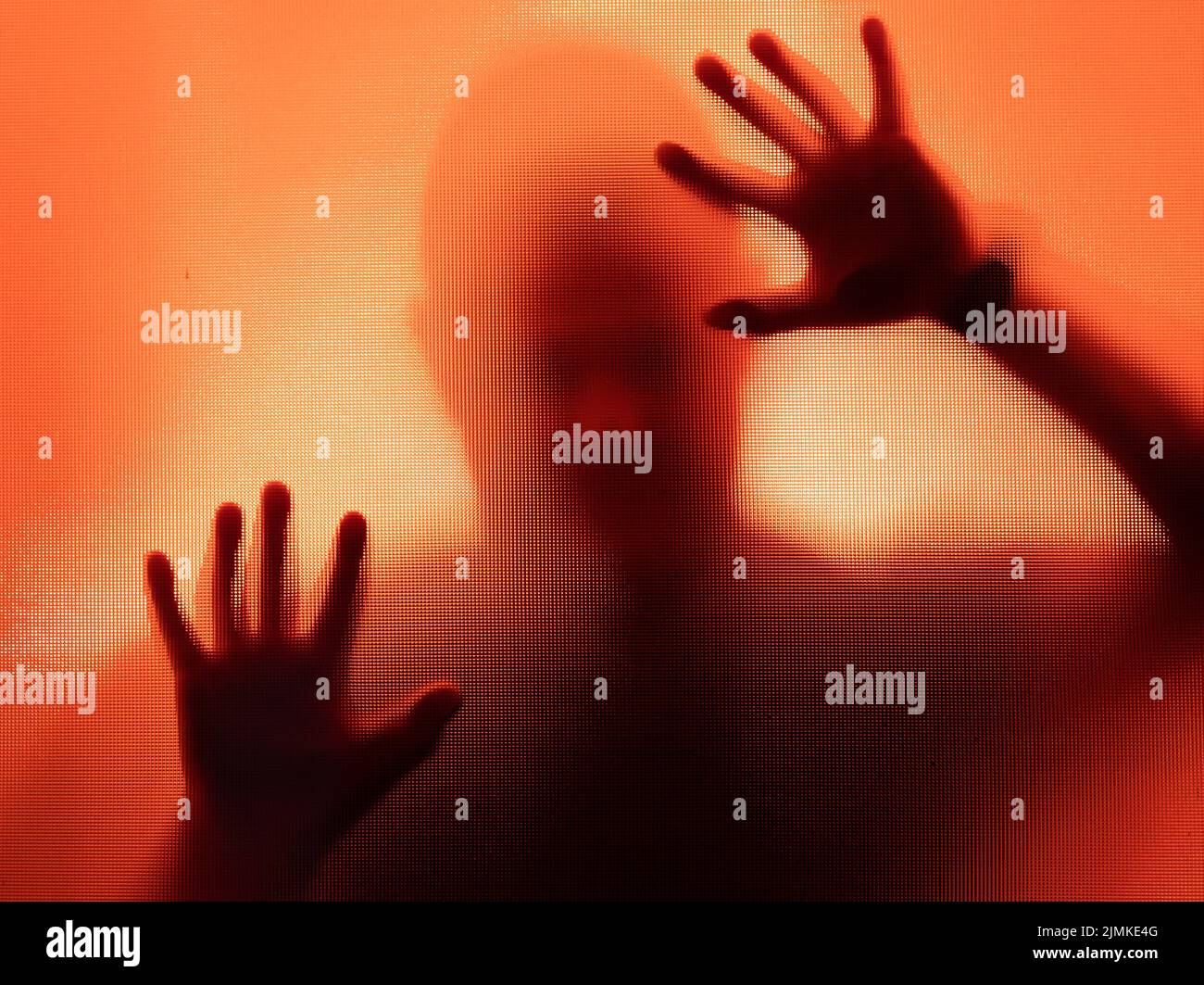 Horror ghost man behind the matte glass. Halloween festival concept ...