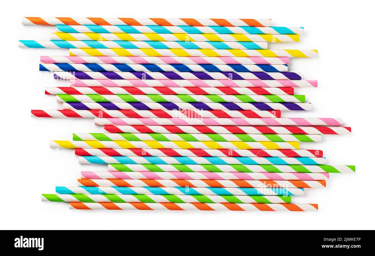 Striped drink straws Stock Photo - Alamy