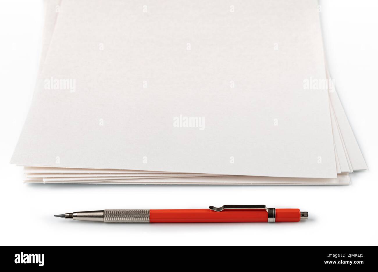 Blank paper with mechanical pencil Stock Photo - Alamy