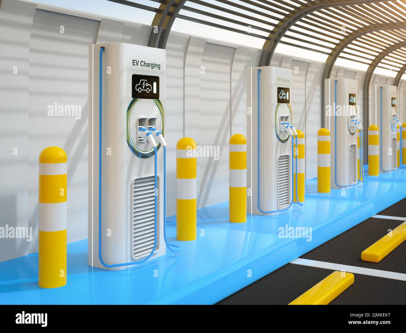 3d rendering group of EV charging stations or electric vehicle ... 3d rendering group of EV charging stations or electric vehicle ...