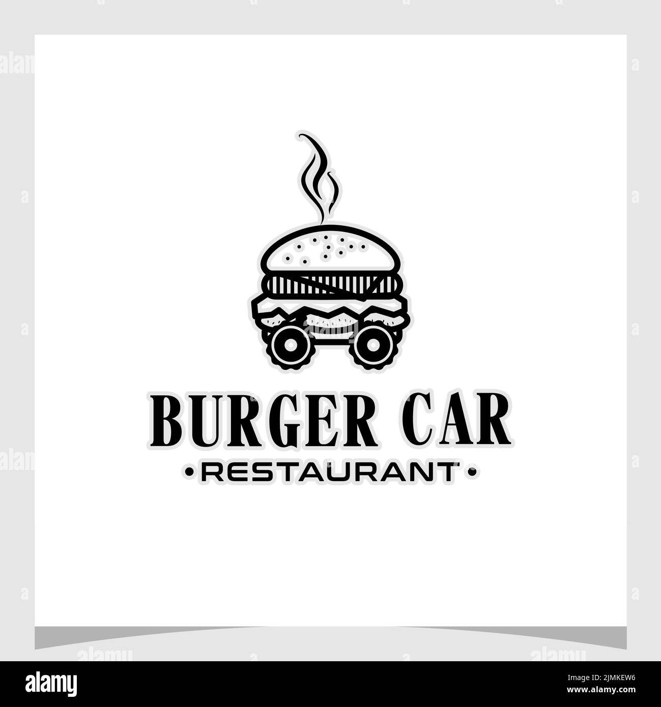 Burger Hamburger Street Food Vehicle Car Fast Food Restaurant Logo ...