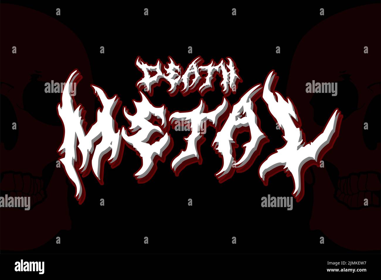Death Metal typography, scary, horror, vector element Stock Vector ...