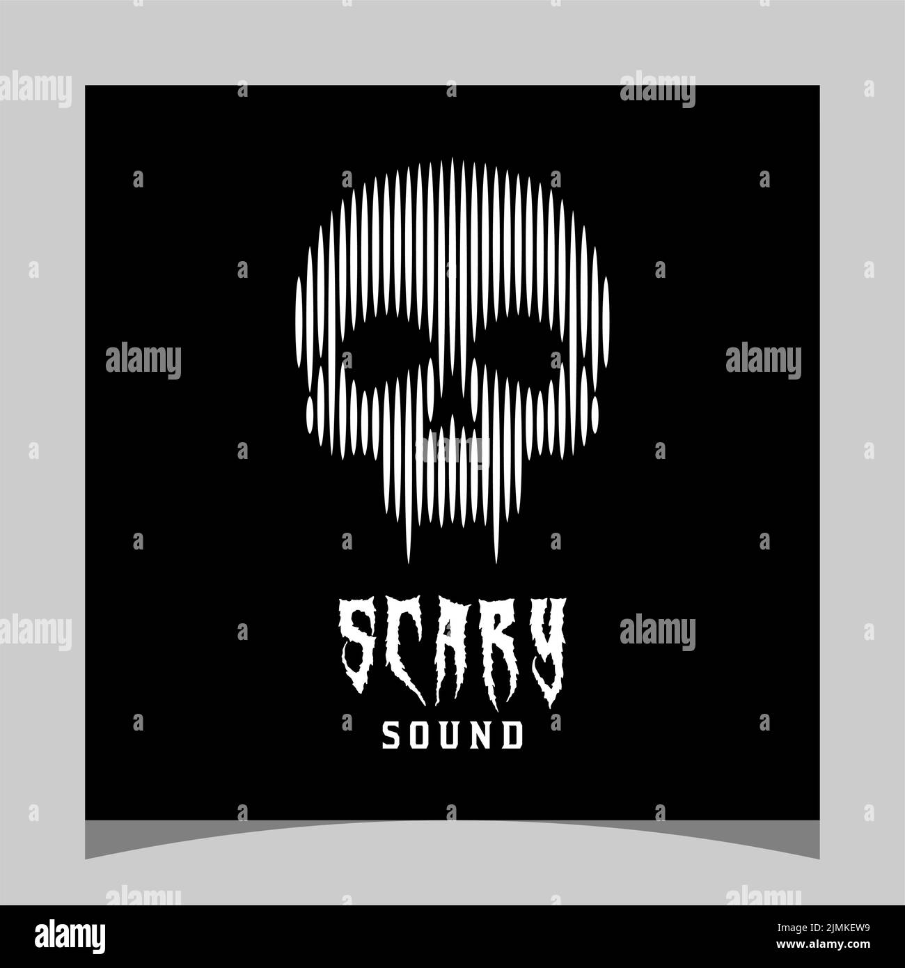 Scary Skull Head and Digital Wave Sound logo design inspiration Stock ...