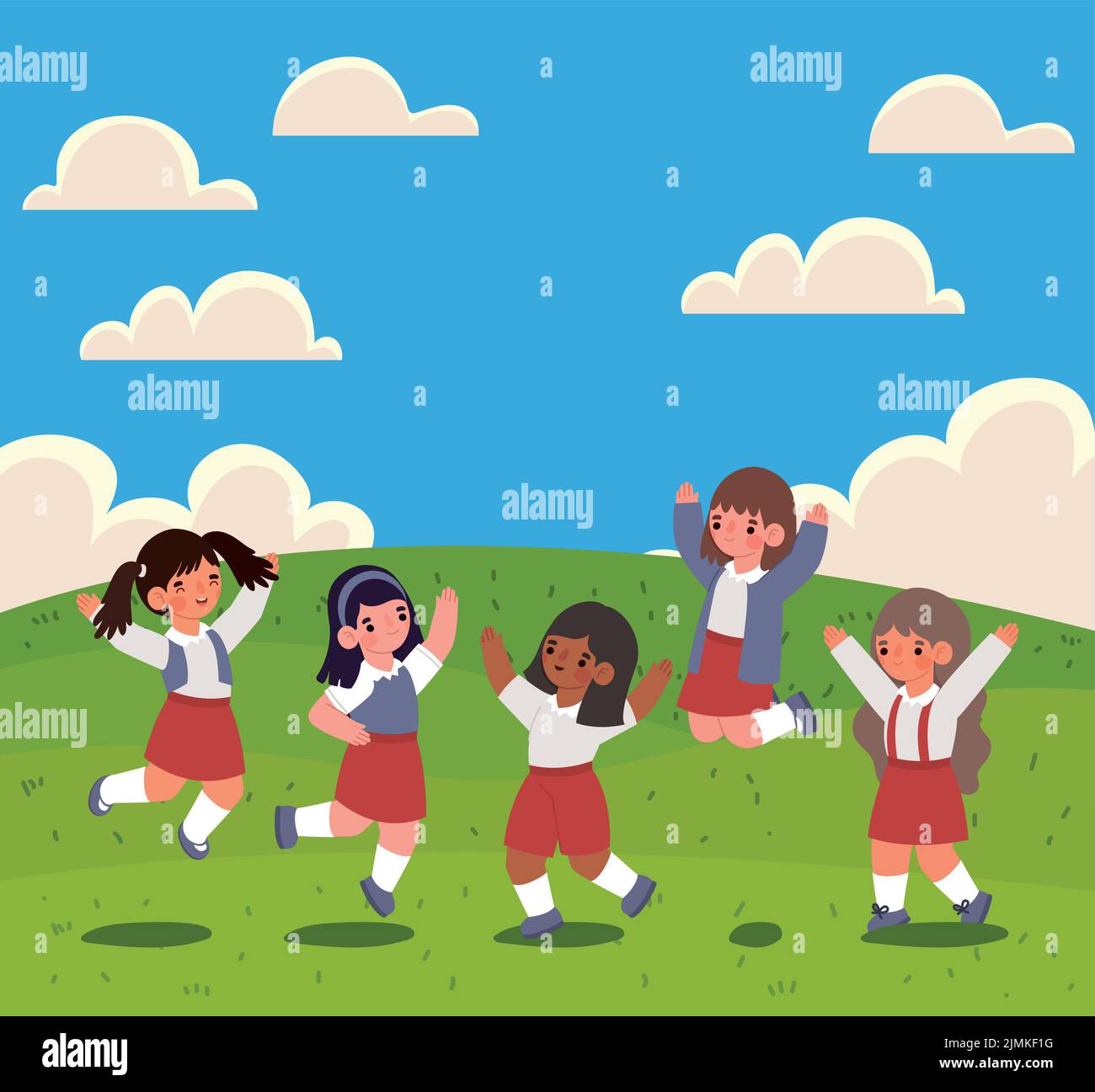 school girls poster Stock Vector Image & Art - Alamy