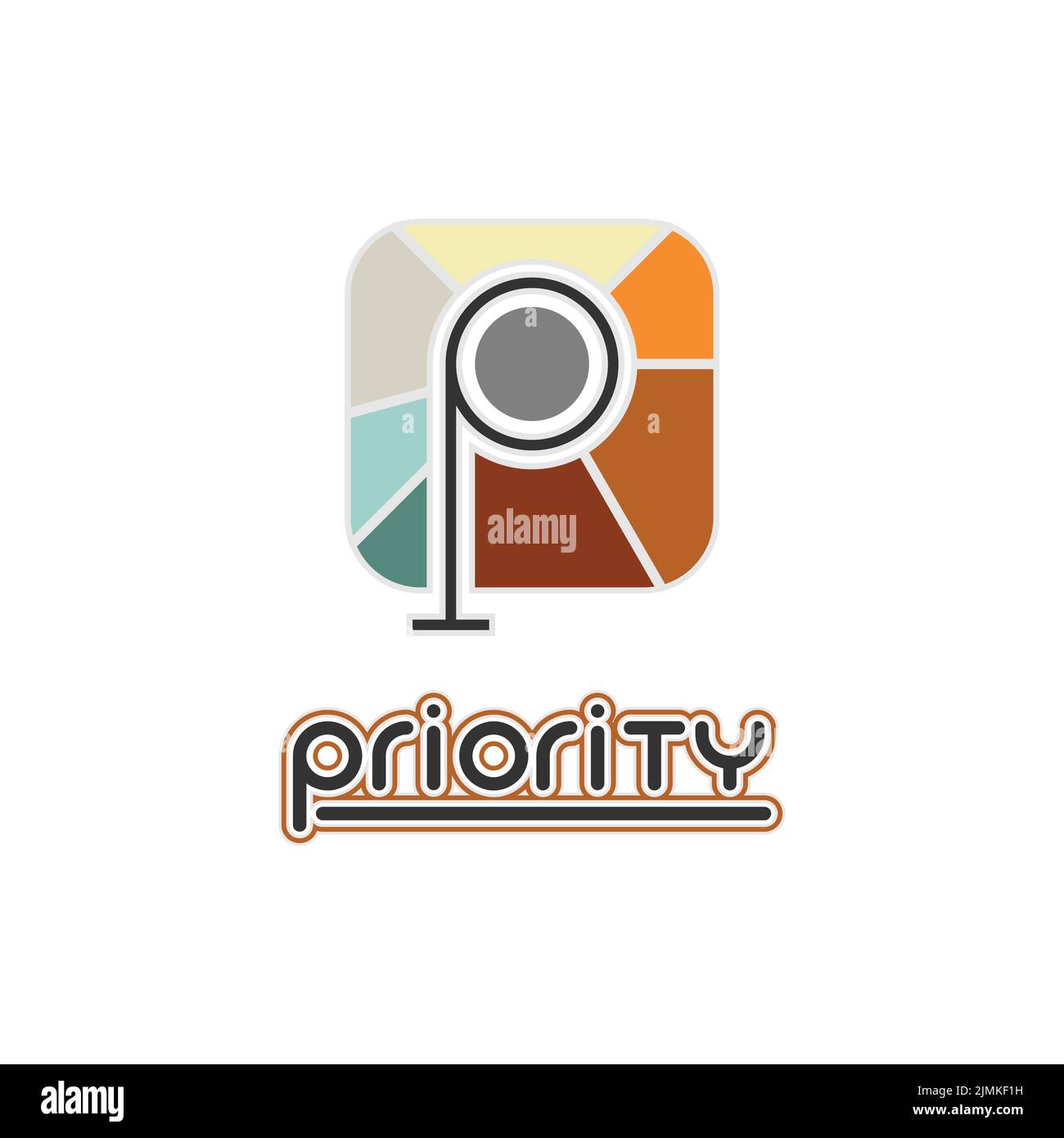 Simple Initial Letter P Logo With Retro Vintage Color Palette Stock ...