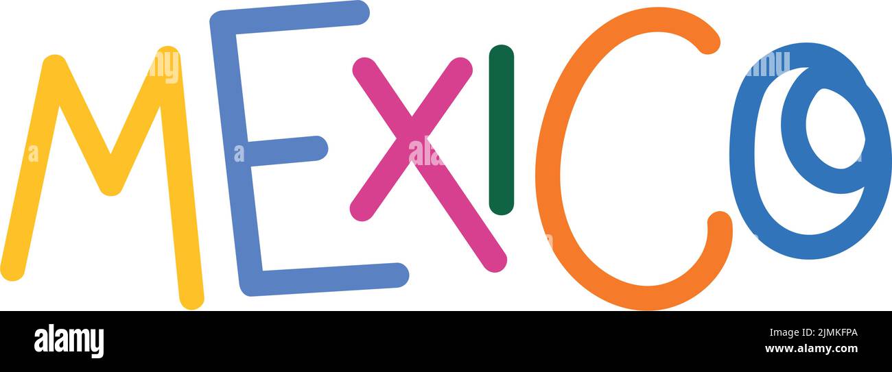colorful mexico lettering Stock Vector Image & Art - Alamy