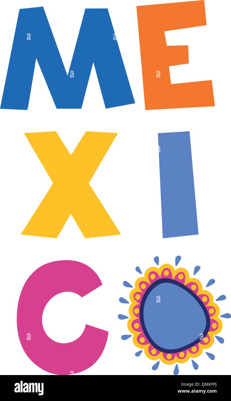 colored mexico lettering Stock Vector Image & Art - Alamy