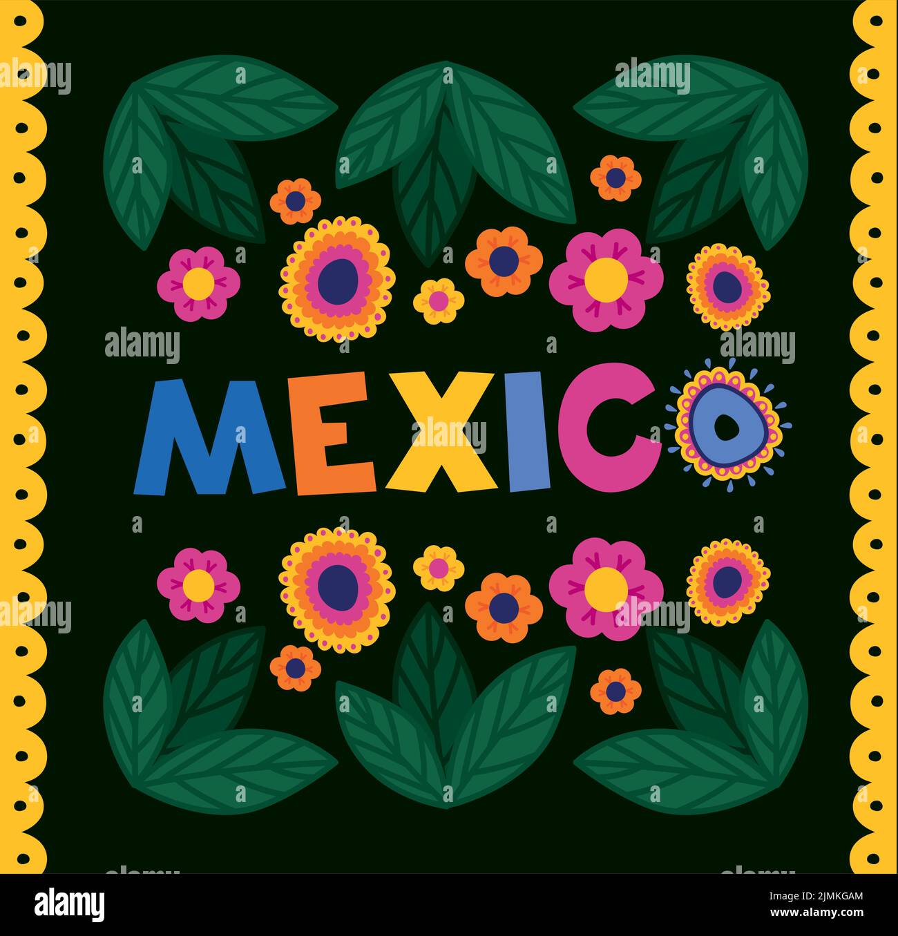 colored mexico poster Stock Vector Image & Art - Alamy