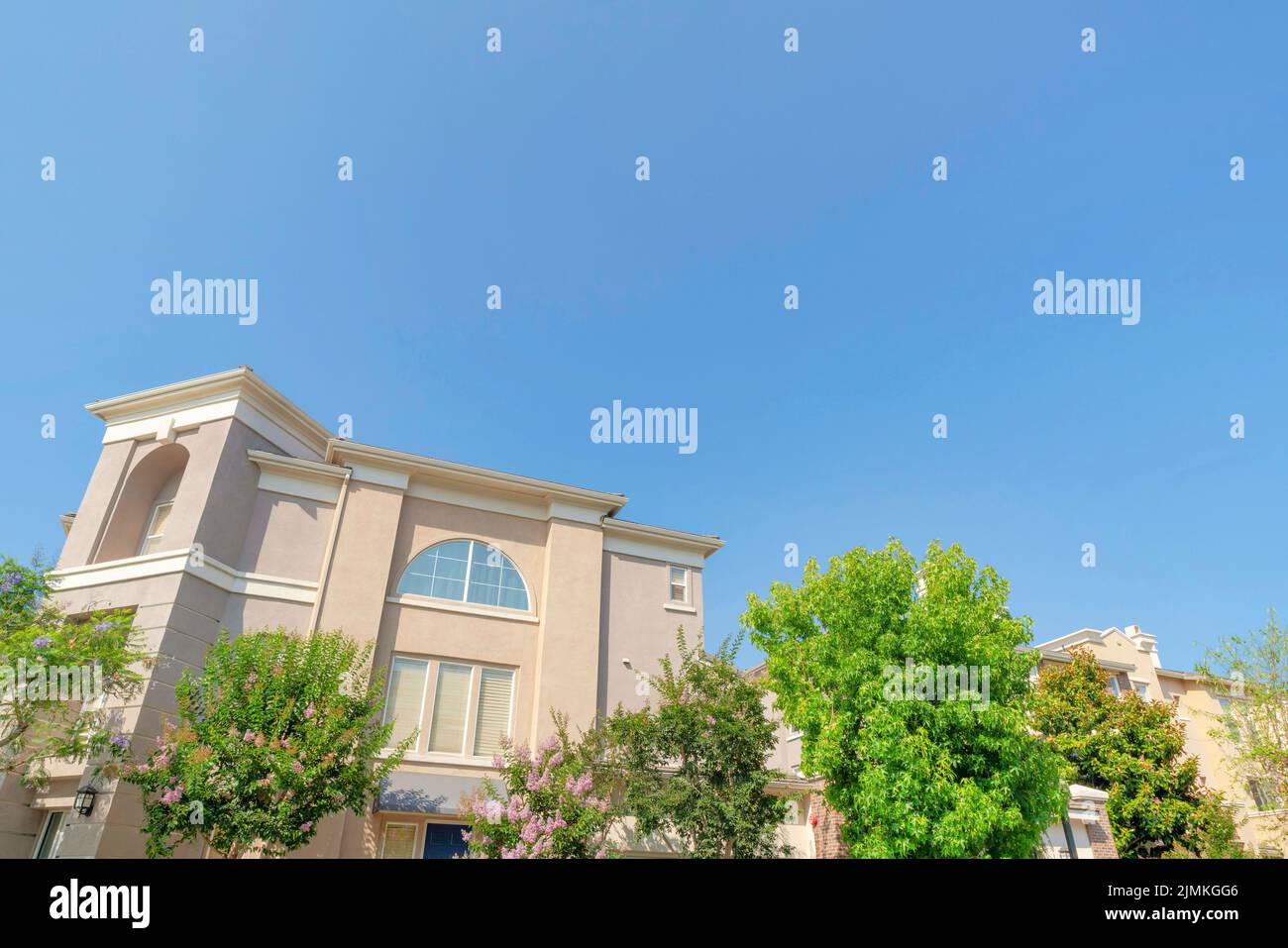 Multi-storey buildings in a low angle view at San Marcos, California ...