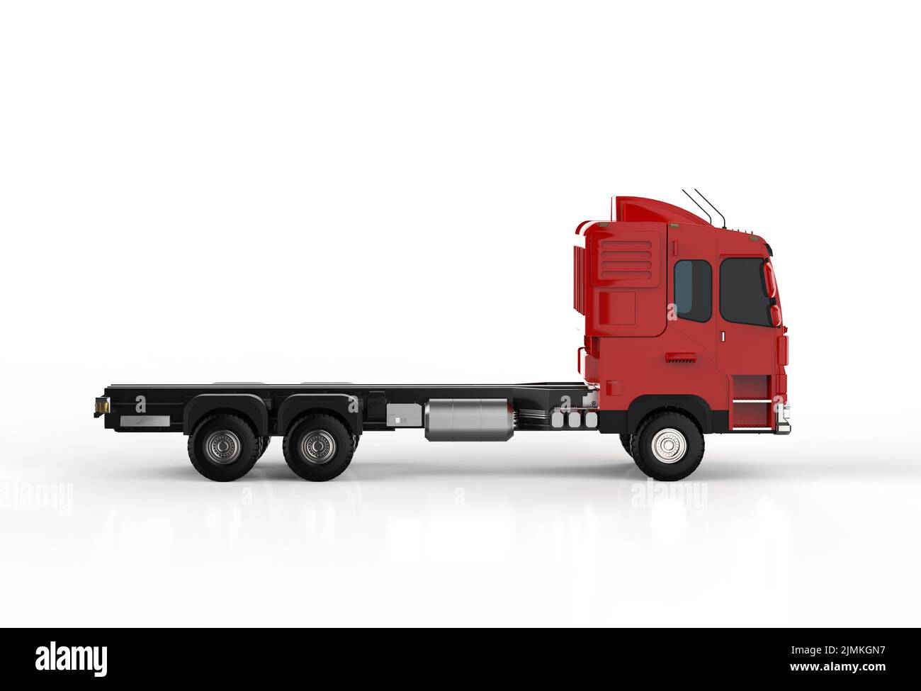3d rendering logistic trailer truck or lorry on white background Stock ...