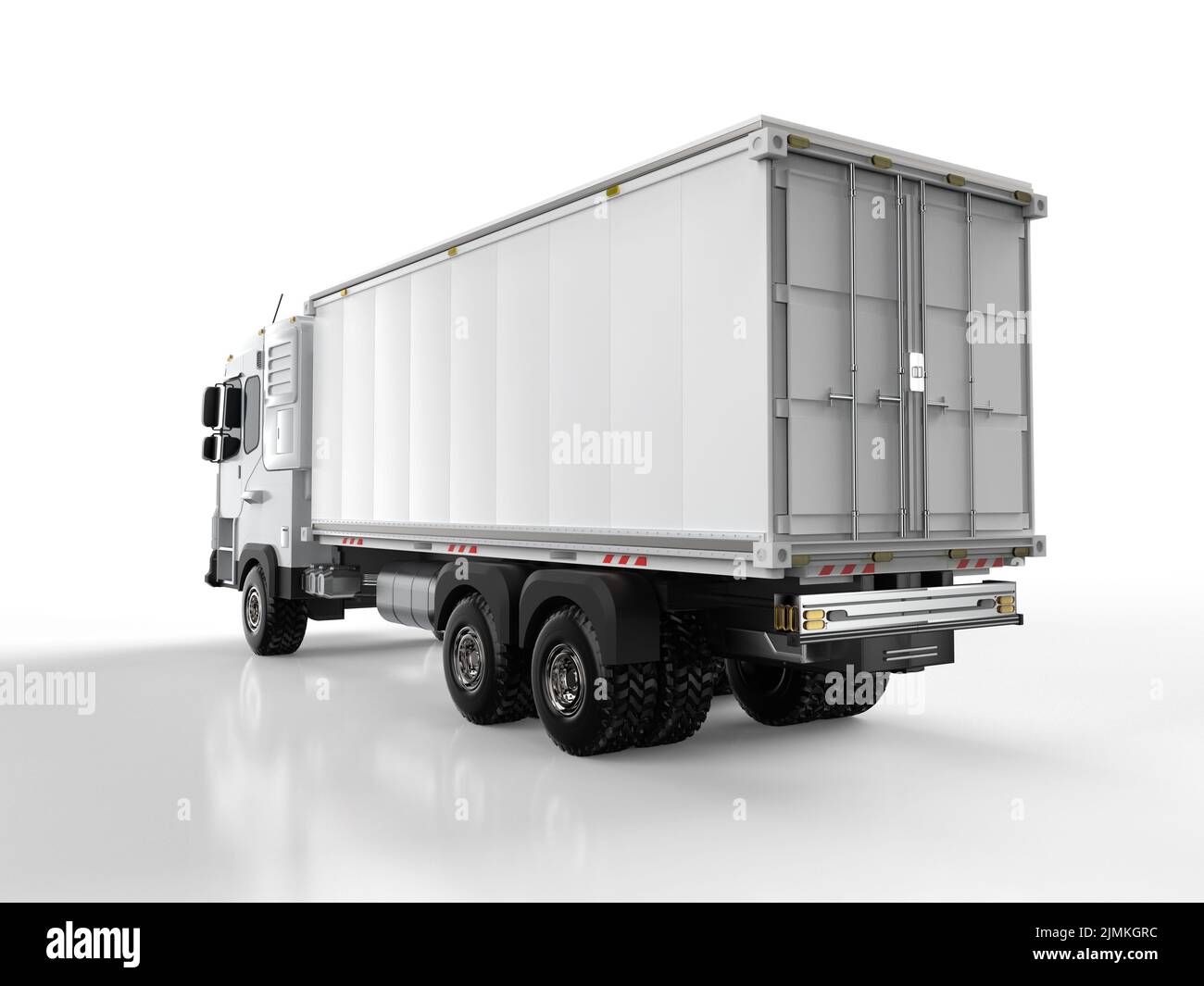 3d rendering logistic van trailer truck or lorry on white background ...