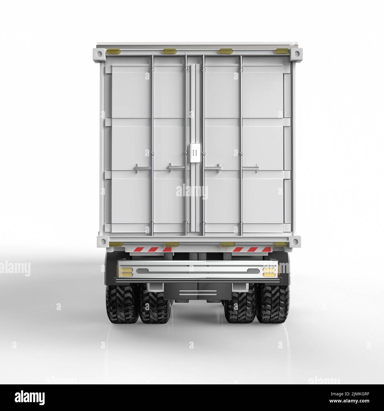 3d rendering logistic van trailer truck or lorry on white background ...