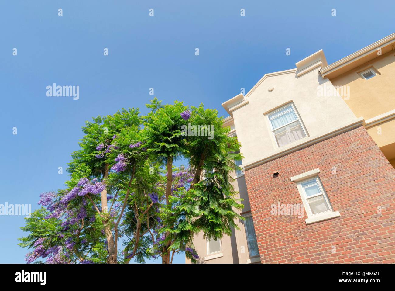 Low angle view of a residential building at San Marcos, California ...