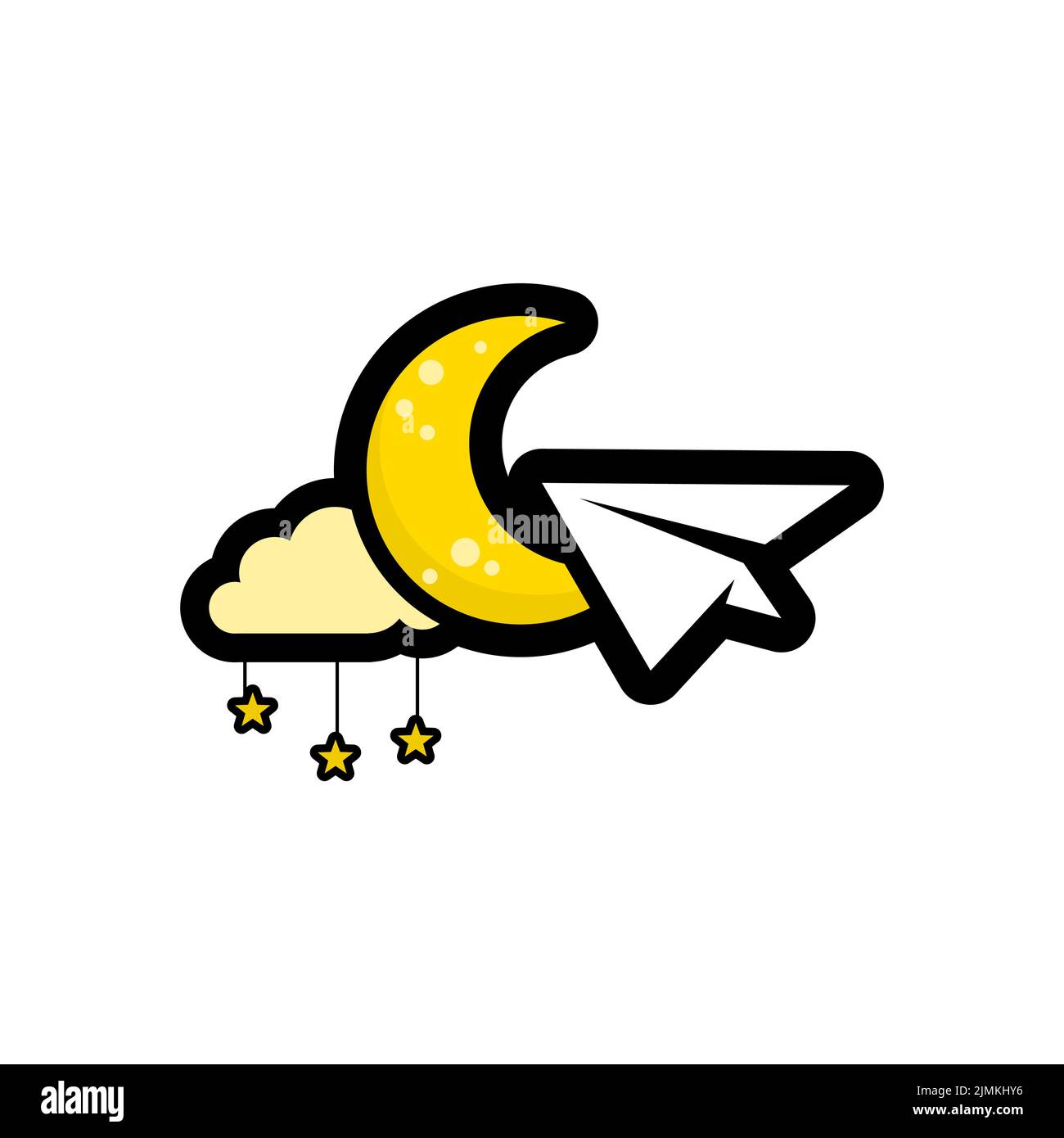 Cloud logo crescent moon hi-res stock photography and images - Alamy