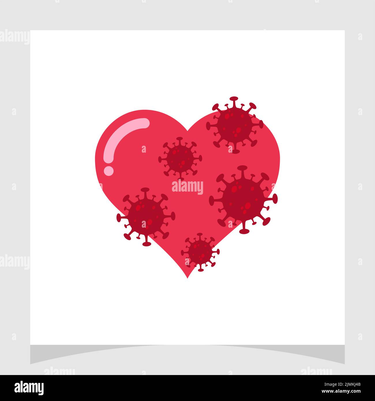 Love Heart And Bacteria or Virus For Dirty Heart Logo Design Stock ...