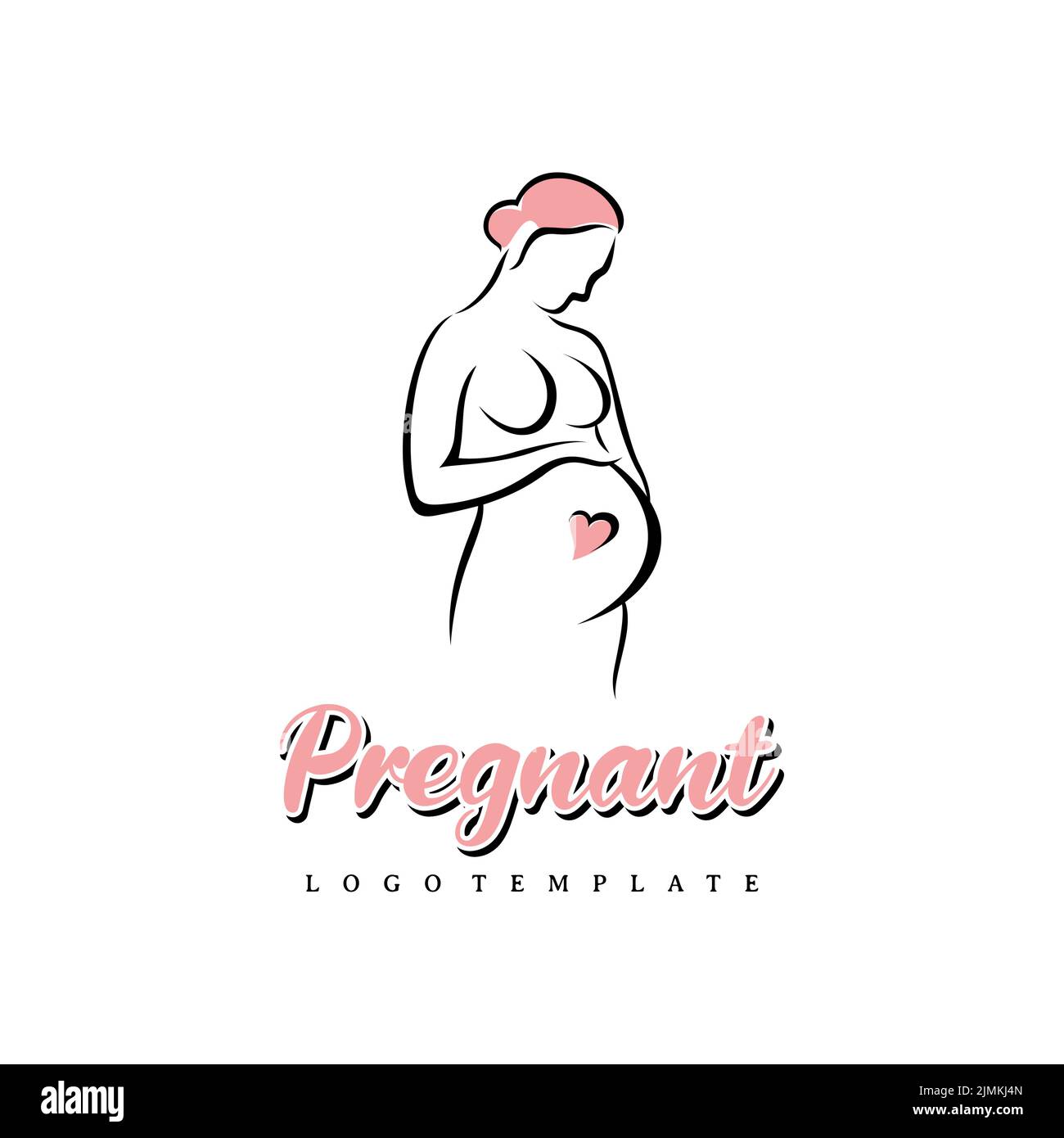 Pregnant woman logo Simple And Minimalist vector design Stock Vector ...